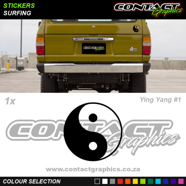 Ying Yang #1 Sticker Decal Vinyl - Contact Graphics