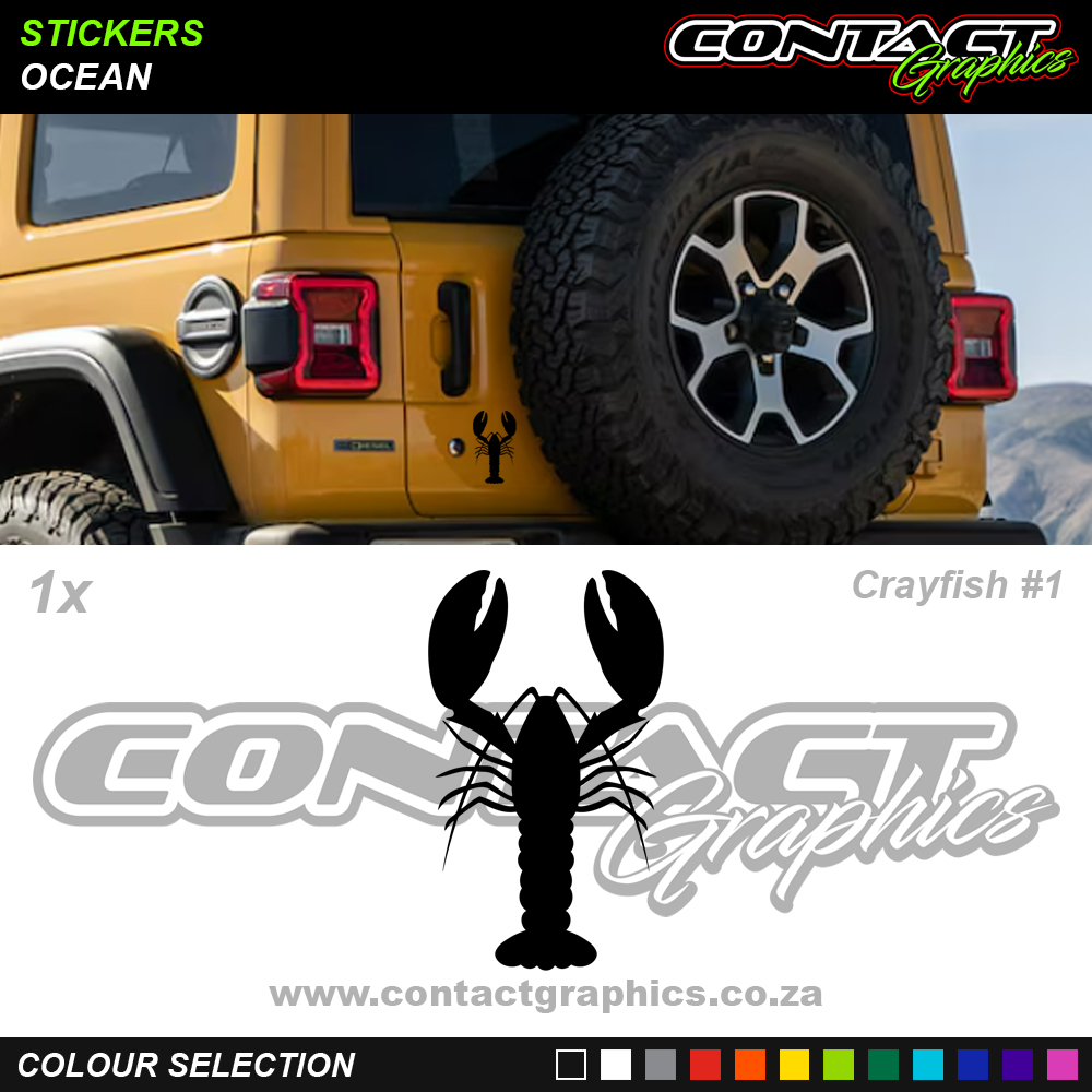 Crayfish #1 Sticker Decal Vinyl - Contact Graphics